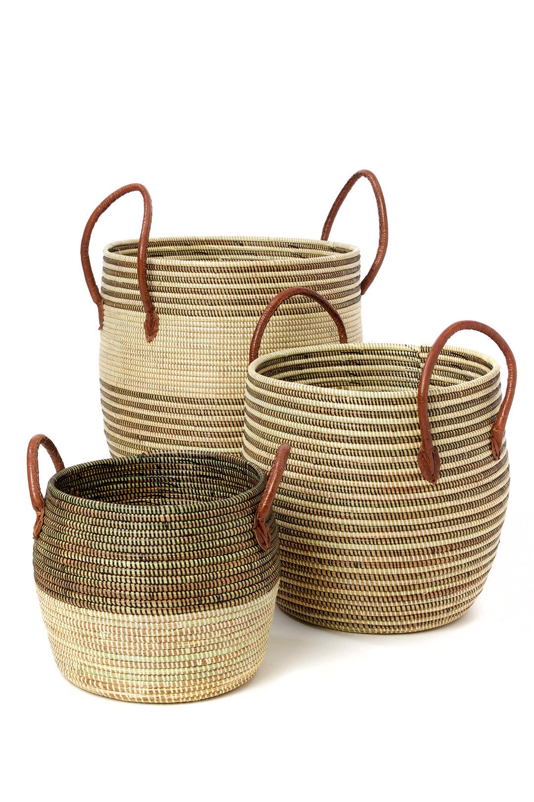 African Handmade - Set of Three Patterned Baskets – African Mod